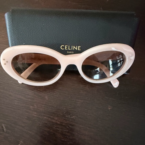Celine | Other | Celine Pale Pink Oval Sunglasses | Poshmark